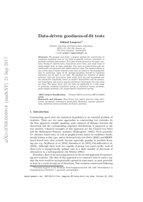 pdf data driven goodness of fit tests