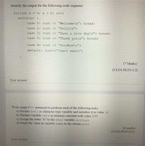 solved consider the following code segment const int sub