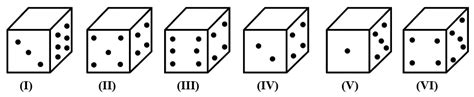 IPMAT Rohtak 2020 (LR) - The sum of the numbers of dots on the opposite face is 7. If the odd ...