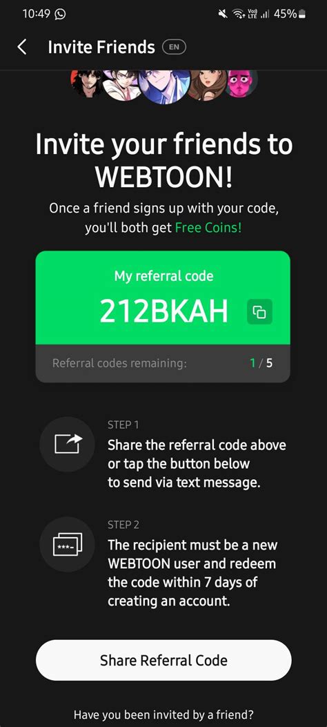 Webtoon Referral Code Rwebtoons