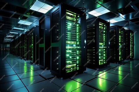 Premium Ai Image Generative Ai Image Of Modern Data Storage Center With Server Racks In