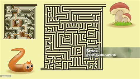 Ilustración De Juego De Laberintos Cuadrados Con Solución Y Más