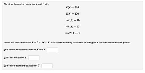 Solved Consider The Random Variables X And Y With E X Chegg