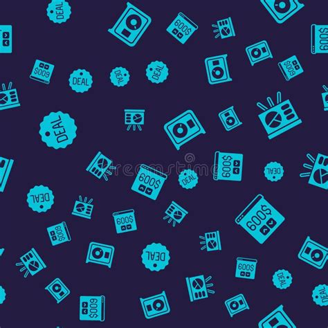 Set Deal Board With Graph Safe And Monitor Dollar On Seamless Pattern