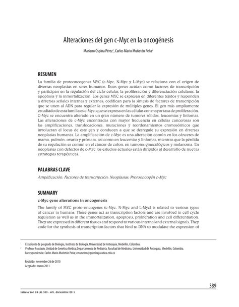 Pdf C Myc Gene Alterations In Oncogenesis