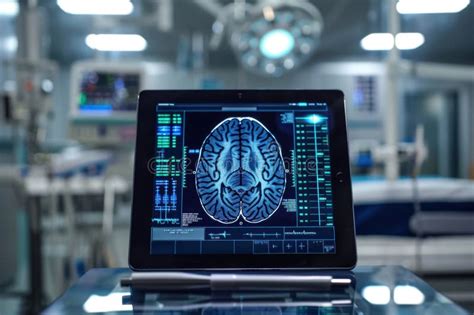 Digital Brain Scan On Tablet Reflecting Neural Pathways And Cognitive