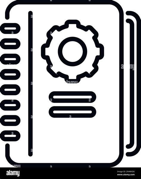 Technical Document Icon Outline Vector Manual Paper Page Gear Stock Vector Image Art Alamy