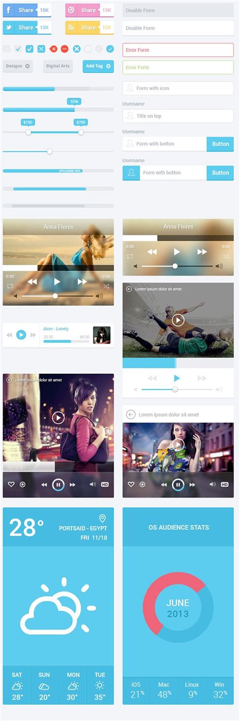 Free Flatastic Mobile UI Kit Psd Creative Beacon