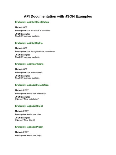 Api Documentation Without Table Pdf User Computing Json