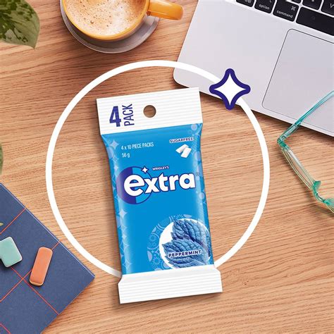 Extra Peppermint Sugar Free Chewing Gum Multipack 4x14g Woolworths