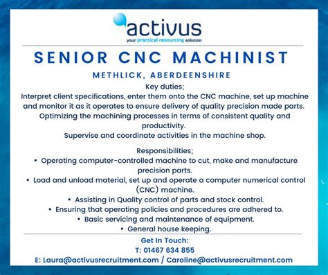 Cnc Cncmachinist Cncjobs Aberdeenshirejobs Activus Recruitment And Marketing