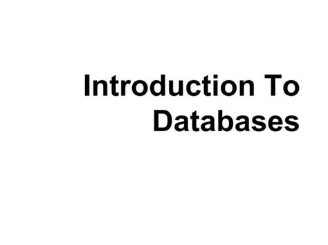 introduction databases and mysql ppt