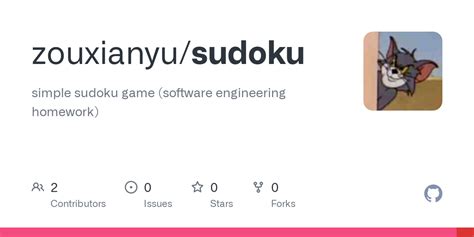 Github Zouxianyusudoku Simple Sudoku Game Software Engineering