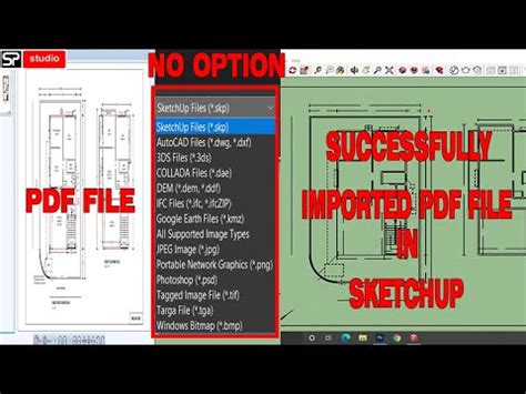 No Option To Import PDF File In Sketchup How To Import PDF In Sketchup Sagar Pathare Studio