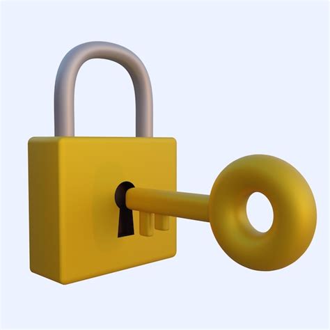 Premium Psd Psd 3d Lock And Key Illustration