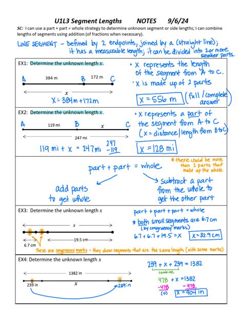 u1l3 segment lengths detailed notes pdf