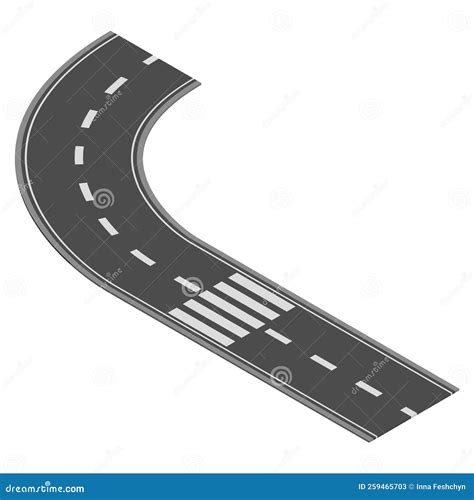 isometric road element for highway city street map traffic creation