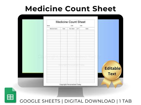 Medicine Count Sheet Daily Medication Times And Doses Tracker For One Person Multiple Meds List Medicine Count Sheet Daily Medication Times And Doses Tracker For One Person Multiple Meds List