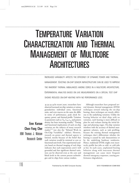 Pdf Exploring The Effects Of On Chip Thermal Variation On High Performance Multicore Architectures