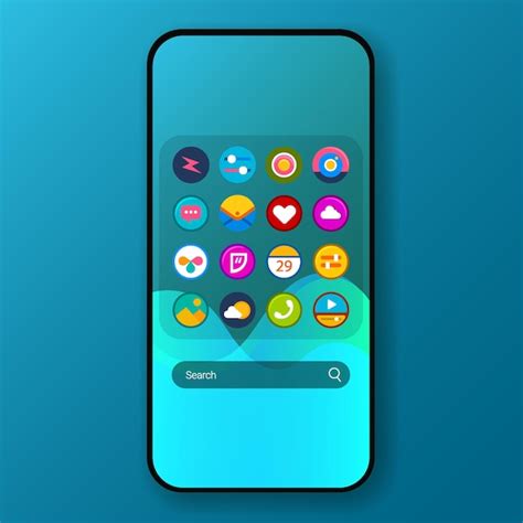 Premium Vector Programs Widget User Interface Home Screen Realistic Smartphone Design