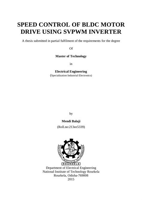 pdf speed control of bldc motor drive using …