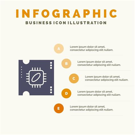 Cpu Microchip Processor Processor Chip Solid Icon Infographics Steps Presentation Background