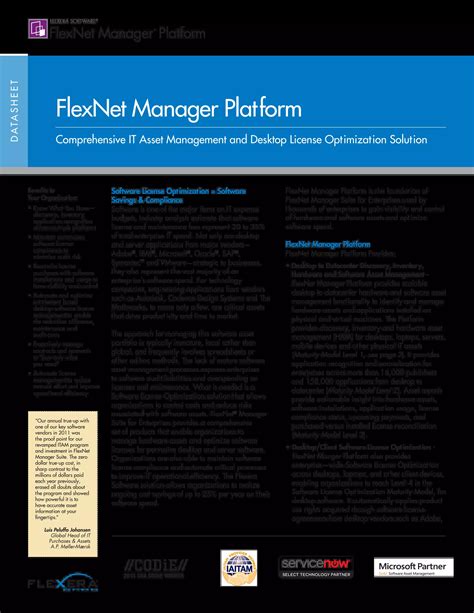 Flexnet Manager Platform Datasheet Pdf