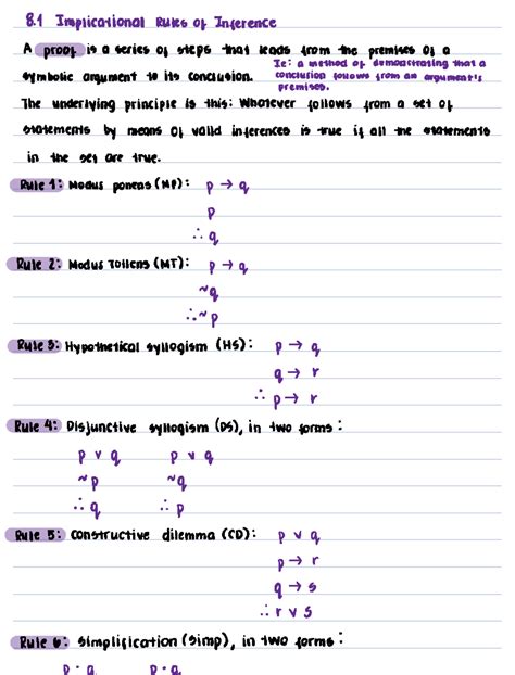 81 Statement Logic Proofs 8 Implicational Ruks Of Inference A Proof