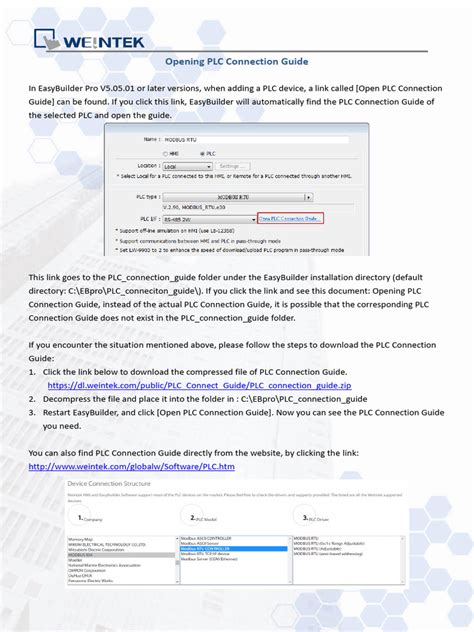 opening plc connection guide pdf