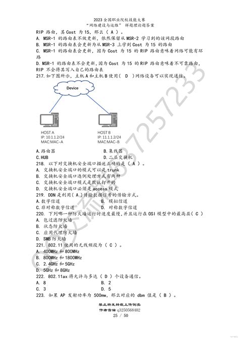 2023全国职业院校”网络建设与运维 国赛样题理论题答案2023网络搭建与运维答案 Csdn博客