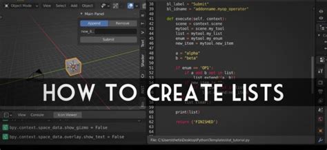 Python Scripting Lists How To Create Append And Remove From A List Blendernation