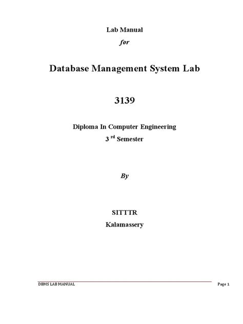 database management system lab pdf subroutine databases