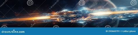 Sleek Spaceship Glides Through Cosmic Depths Ai Generative Stock Illustration Illustration Of