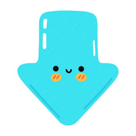 Premium Vector Cute Funny Blue Arrow Icon