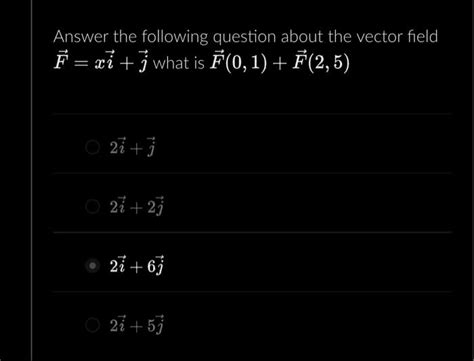 Solved Answer The Following Question About The Vector Field Chegg Com