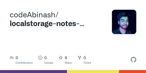Github Codeabinashlocalstorage Notes Application