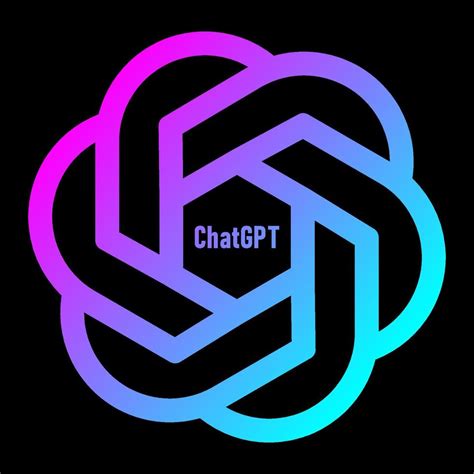 Chatgpt Concept Artificial Intelligence Chatbot Neon Logo On Black