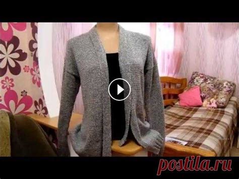 Экспресс МК Серая кофта спицами Как связать классическую кофту МК по Кофты на пуговицах