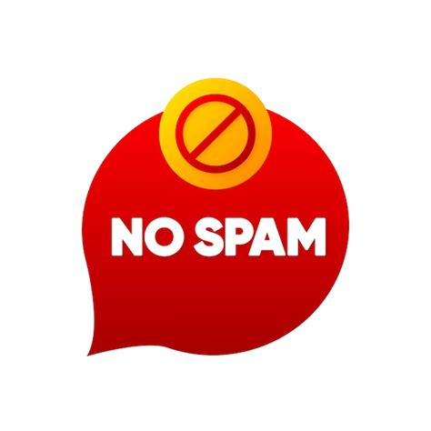 premium vector no spam red badge label of no spam on email isolated