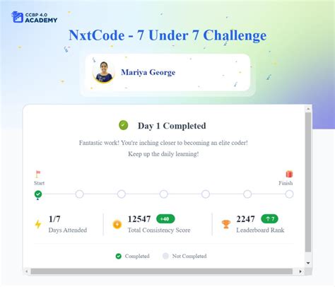 Mariya George On Linkedin Nxtcode7under7challenge Nxtcode Nxtwave Ccbp Ccbpians Ccbpacademy