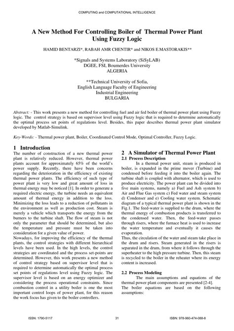 Pdf A New Method For Controlling Boiler Of Thermal Power Plant Using Fuzzy Logic