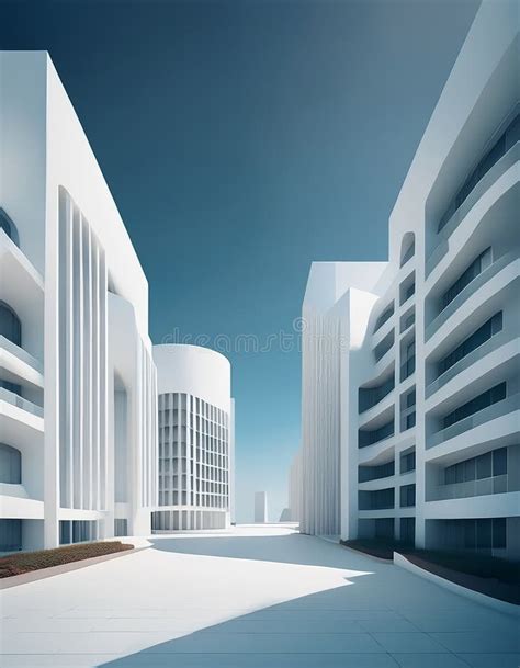 Architectural Rendering Of A Modern Building In A Simple And Clean