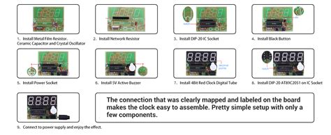 4 Digit Red Led Digital Electronic Clock Diy Kit Soldering Projects