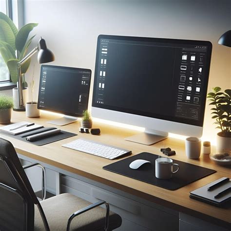 Premium Photo Office Workspace Setup Ai Image