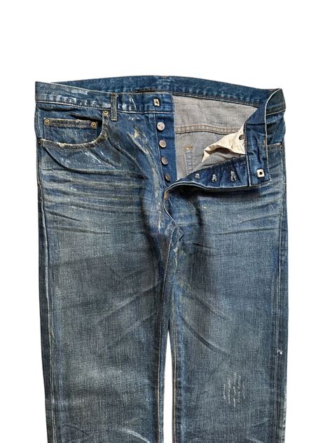 Dior Dior Aw03 Luster Waxed Clawmark Blue Jeans By Hedi Slimane Grailed