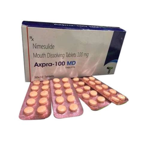 Nimusulide Mouth Dissolving Tablets 100 Mg 30 X 10 Tab Medicine Raw