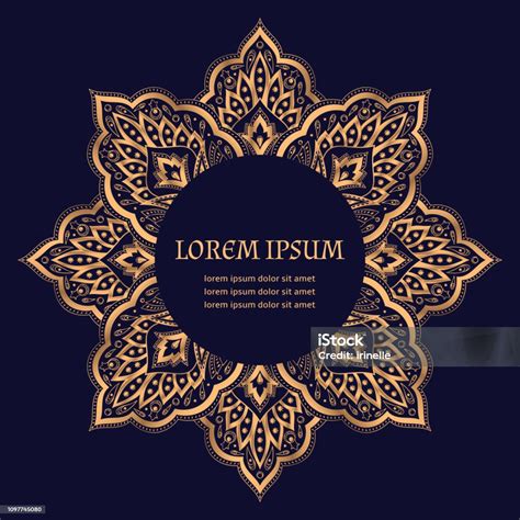 고급 배경 벡터입니다 페이 즐 리 로얄 패턴 프레임입니다 만다라 꽃 디자인 검은색에 대한 스톡 벡터 아트 및 기타 이미지 검은색 금 금속 금색 Istock