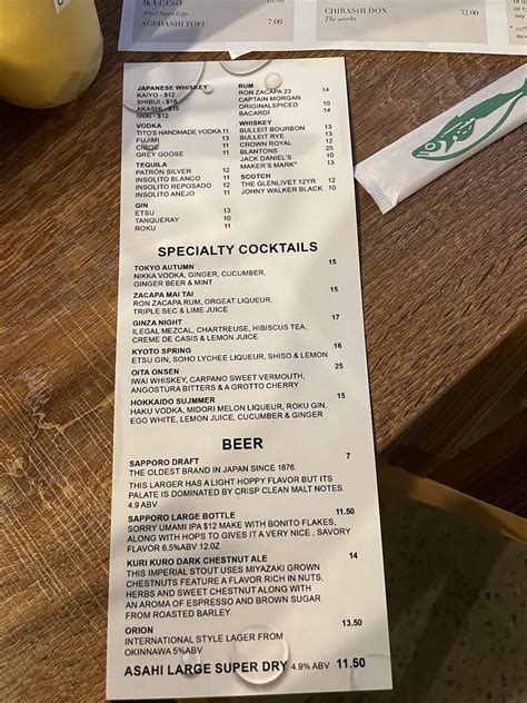 Menu At Momonoki Ptc Restaurant Peachtree City