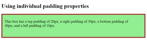 HTML Padding Features Application More