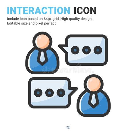 Interaction Icon Vector With Outline Color Style Isolated On White